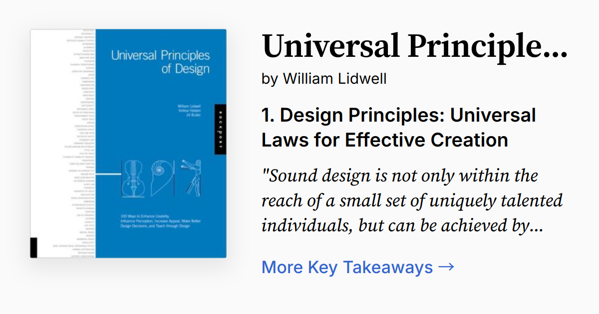 Universal Principles of Design | Summary, Quotes, FAQ, Audio
