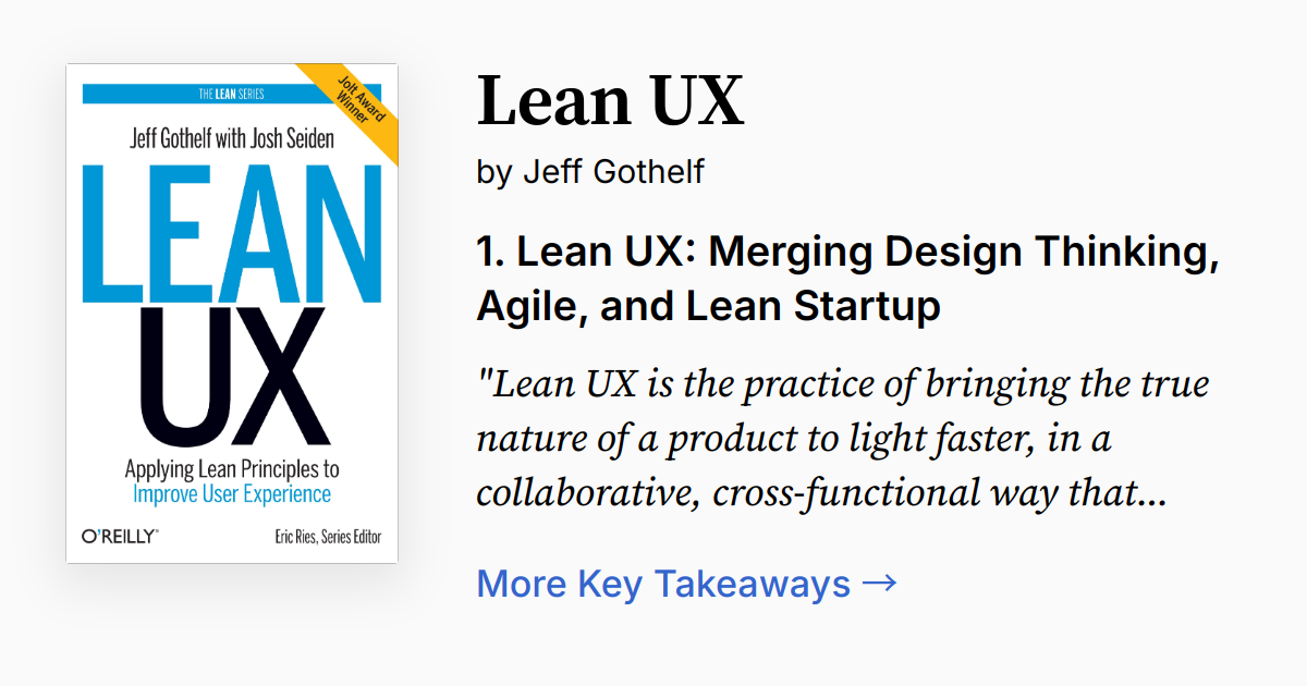 Lean UX by Jeff Gothelf | Summary, Audio, Quotes, FAQ