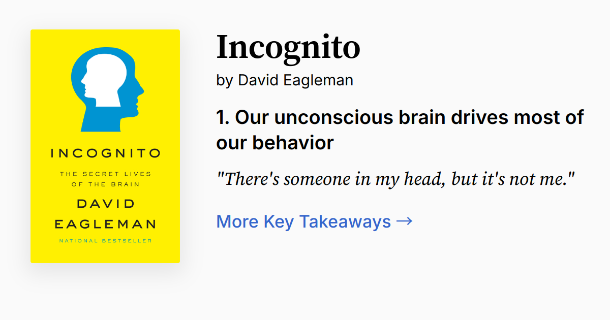 Incognito by David Eagleman | Summary, Audio, Quotes, FAQ