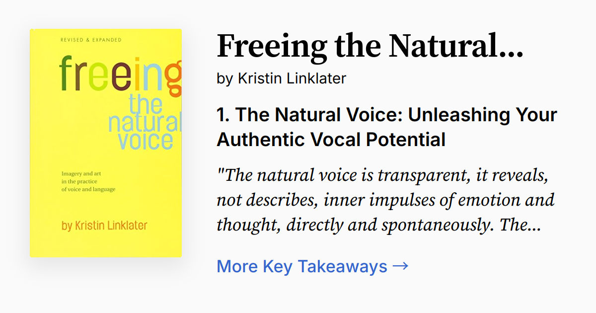 Freeing the Natural Voice | Summary, Quotes, FAQ, Audio