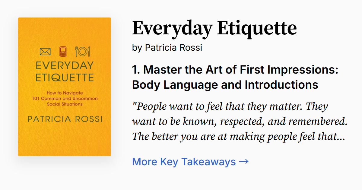 Everyday Etiquette | Summary, Audio, Quotes