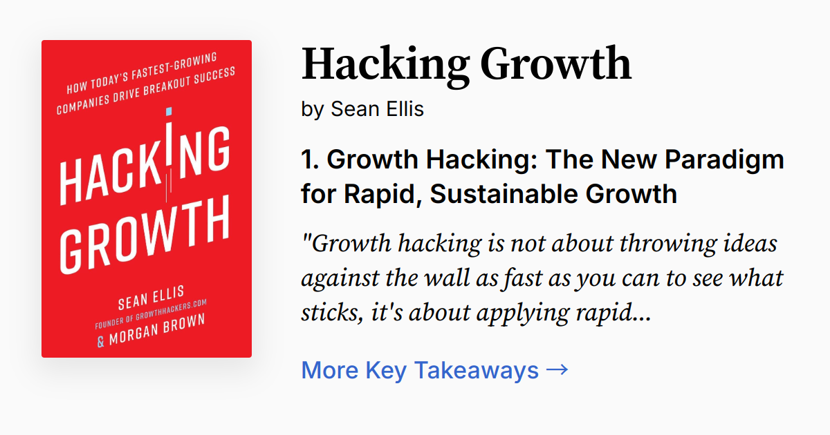 Hacking Growth by Sean Ellis | Summary, Audio, Quotes, FAQ