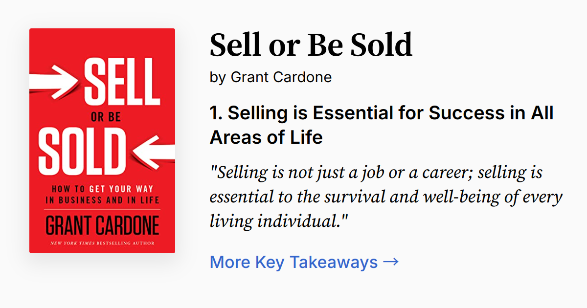 Sell or Be Sold | Summary, Audio, Quotes, FAQ