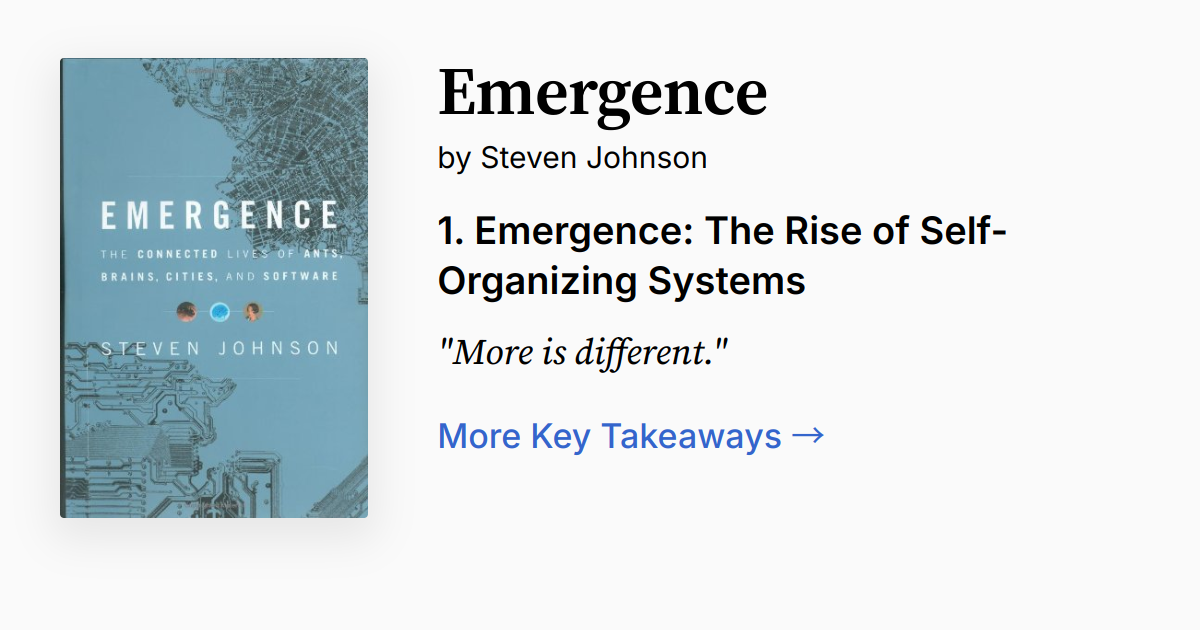 Emergence by Steven Johnson | Summary, Audio, Quotes, FAQ