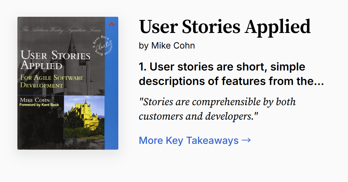 User Stories Applied | Summary, Audio, Quotes, FAQ