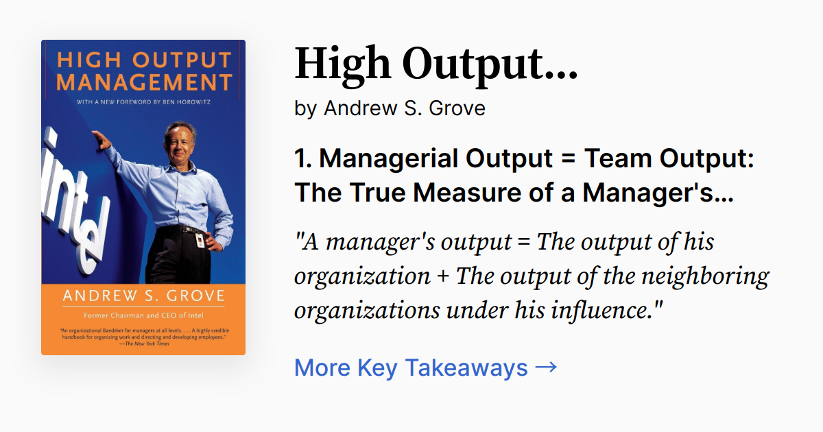 High Output Management | Summary, Quotes, FAQ, Audio