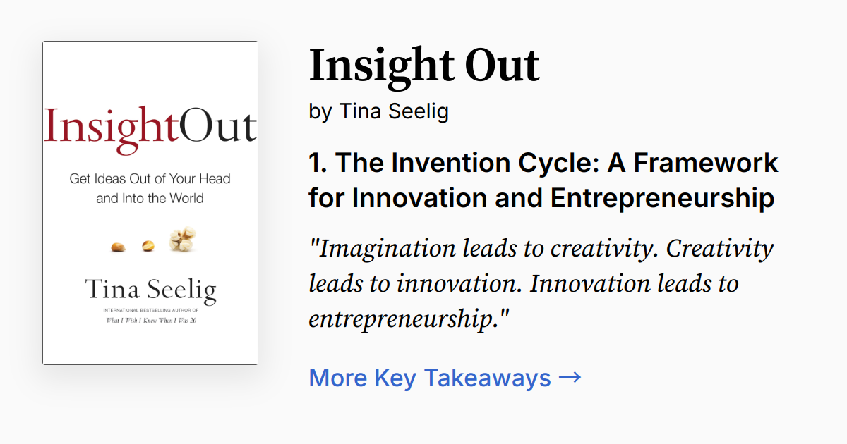 Insight Out by Tina Seelig | Summary, Audio, Quotes, FAQ