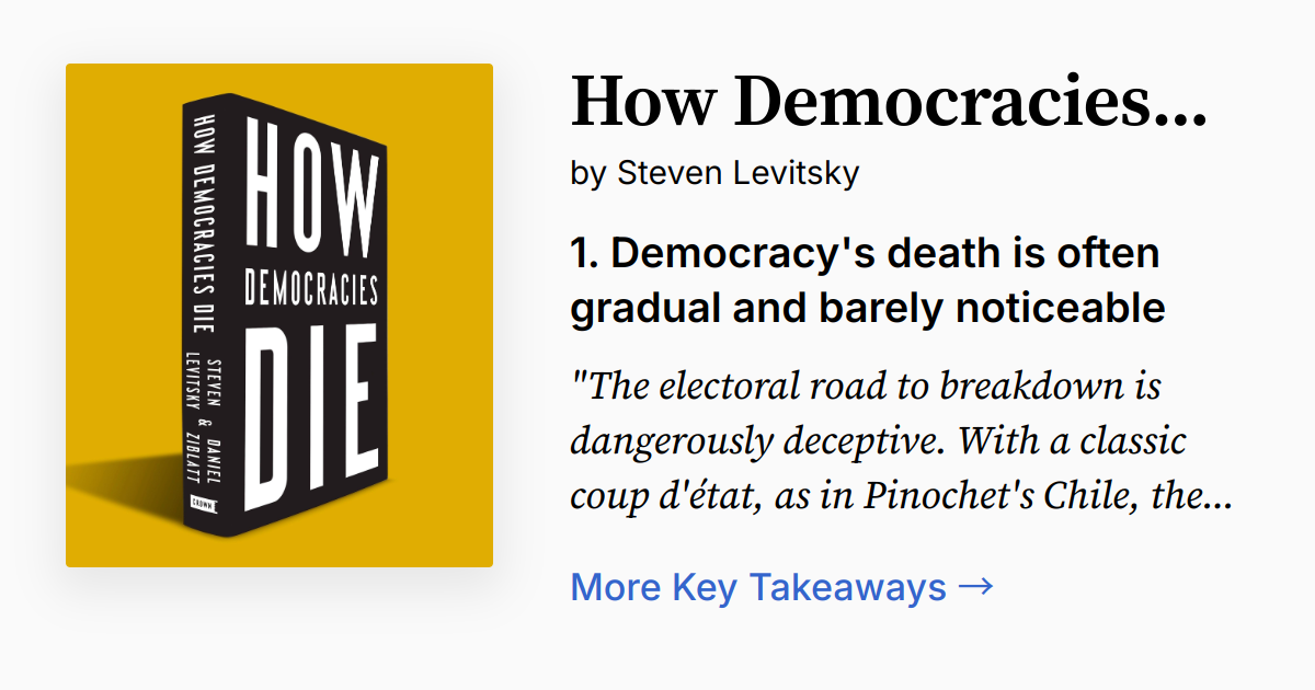 How Democracies Die | Summary, Quotes, FAQ, Audio