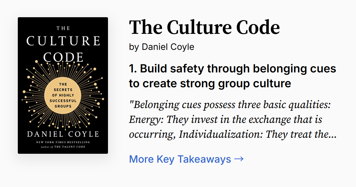 The Culture Code | Summary, Audio, Quotes, FAQ