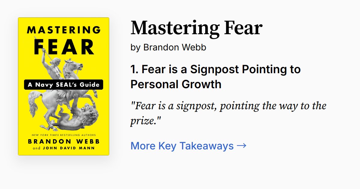 Mastering Fear by Brandon Webb | Summary, Quotes, FAQ, Audio
