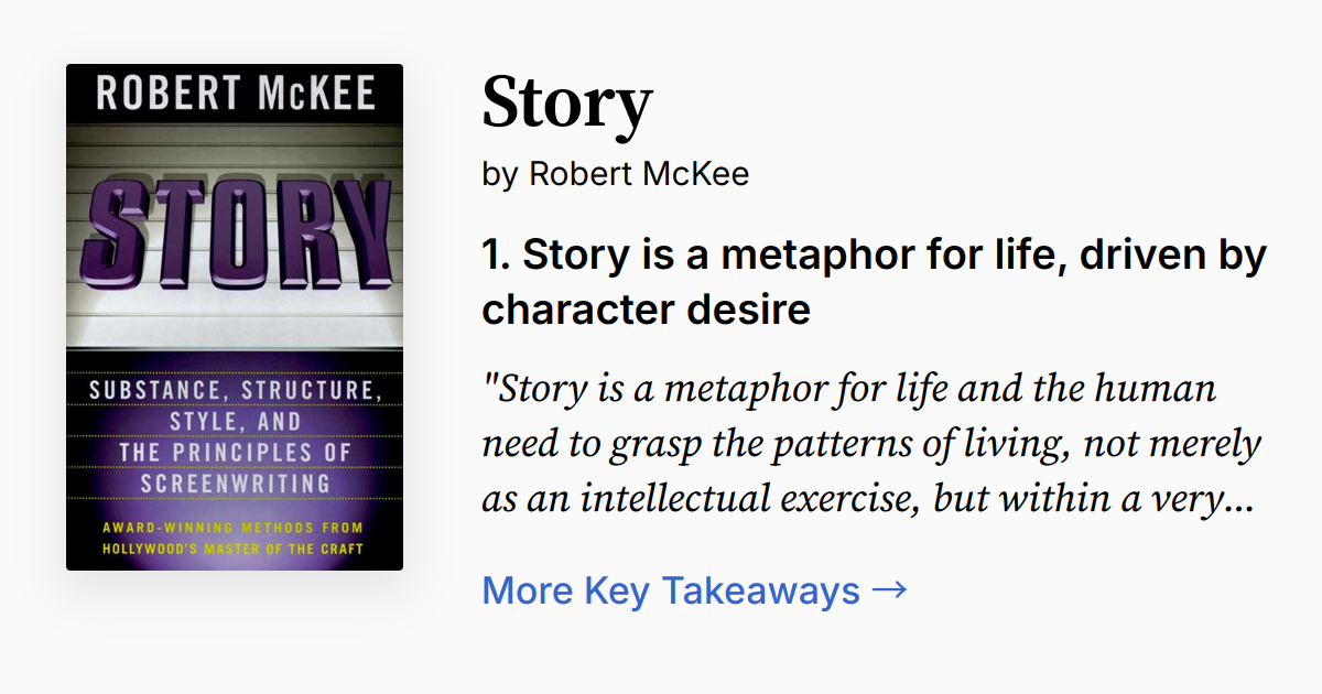 Story by Robert McKee | Summary, Audio, Quotes, FAQ