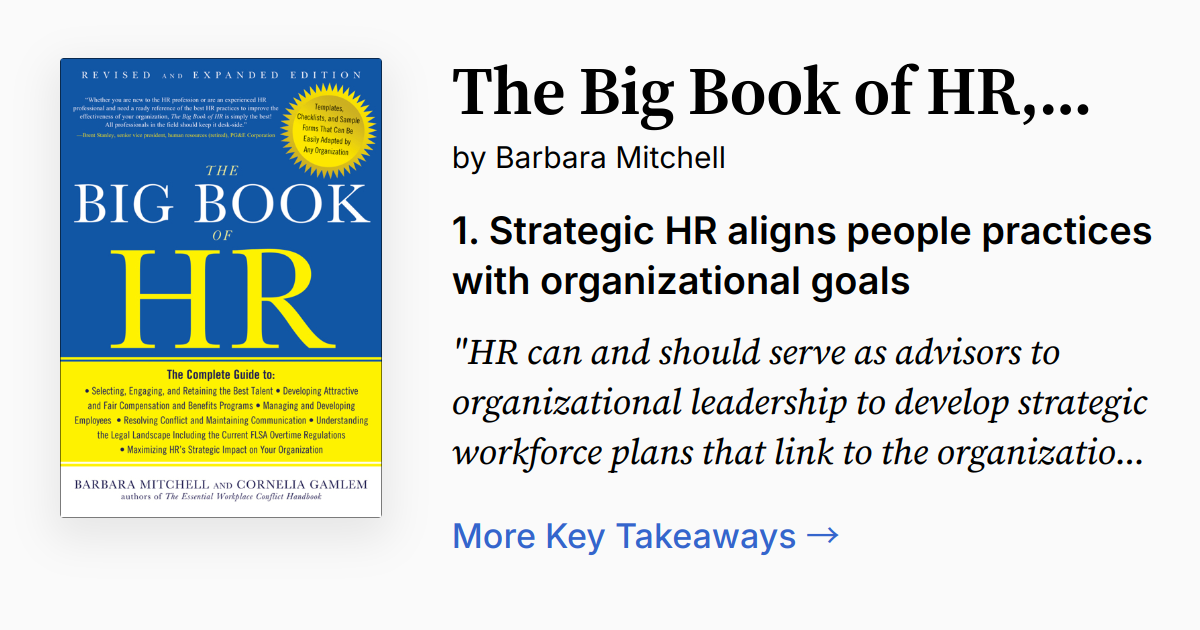 The Big Book of HR - Revised and Expanded Edition | Summary, Audio ...