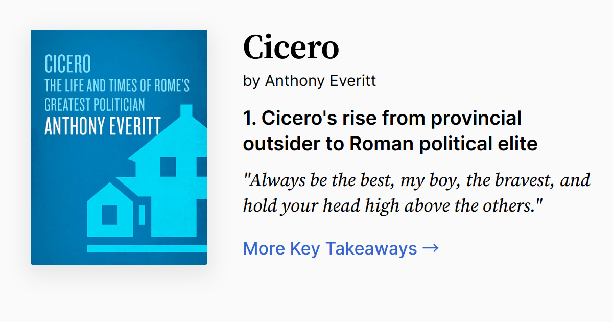 Cicero by Anthony Everitt | Summary, Quotes, FAQ, Audio