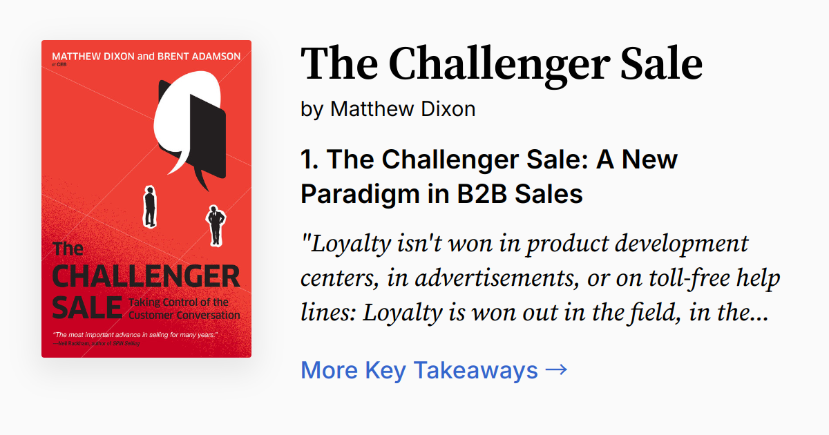 The Challenger Sale | Summary, Quotes, FAQ, Audio