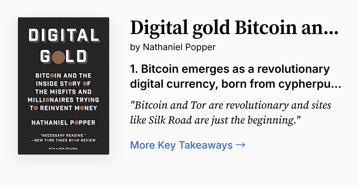 Digital Gold by Nathaniel Popper | Summary, Audio, Quotes, FAQ