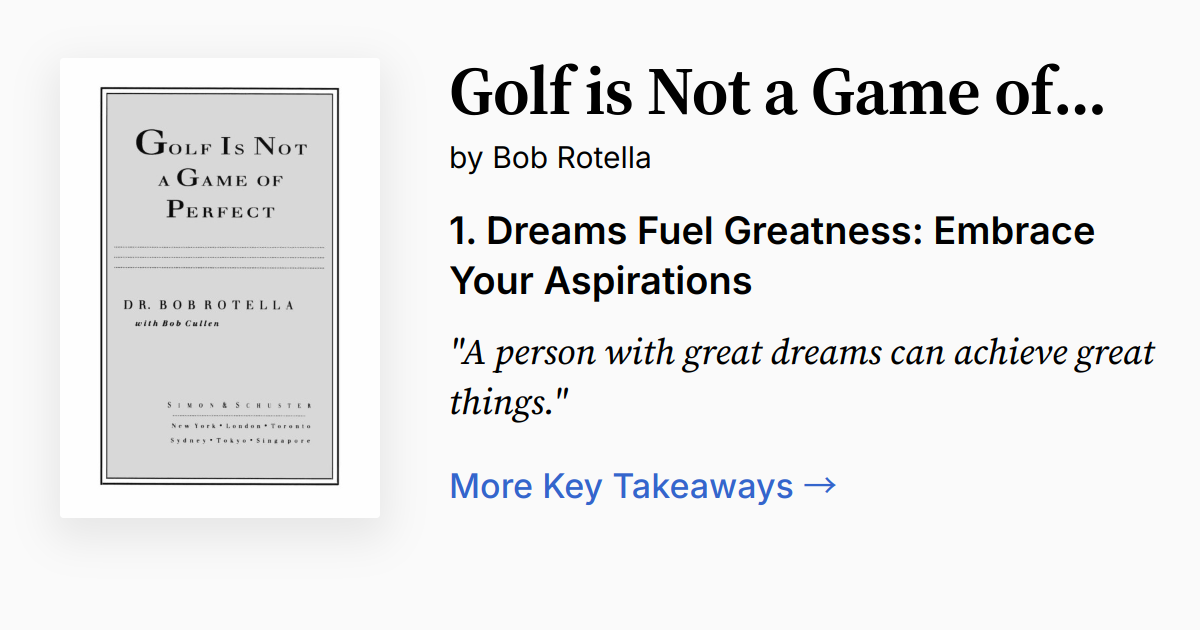 Golf is Not a Game of Perfect | Summary, Audio, Quotes, FAQ