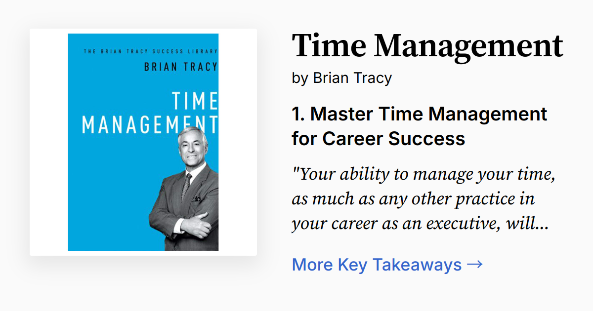Time Management | Summary, Quotes, FAQ, Audio