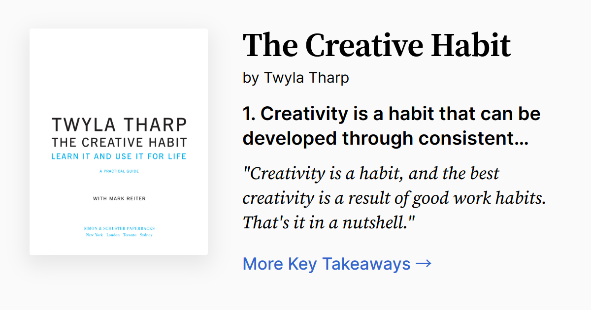 The Creative Habit | Summary, Audio, Quotes, FAQ