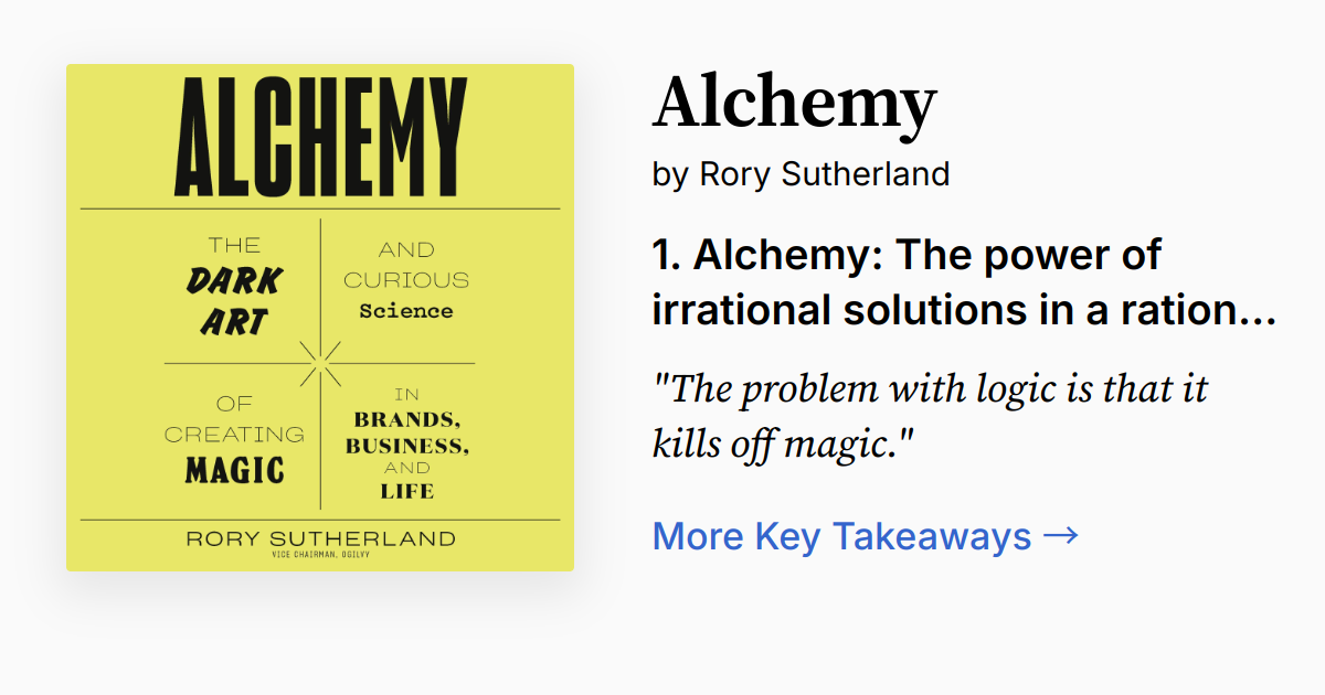 Alchemy by Rory Sutherland | Resumen, Audio, Quotes, FAQ