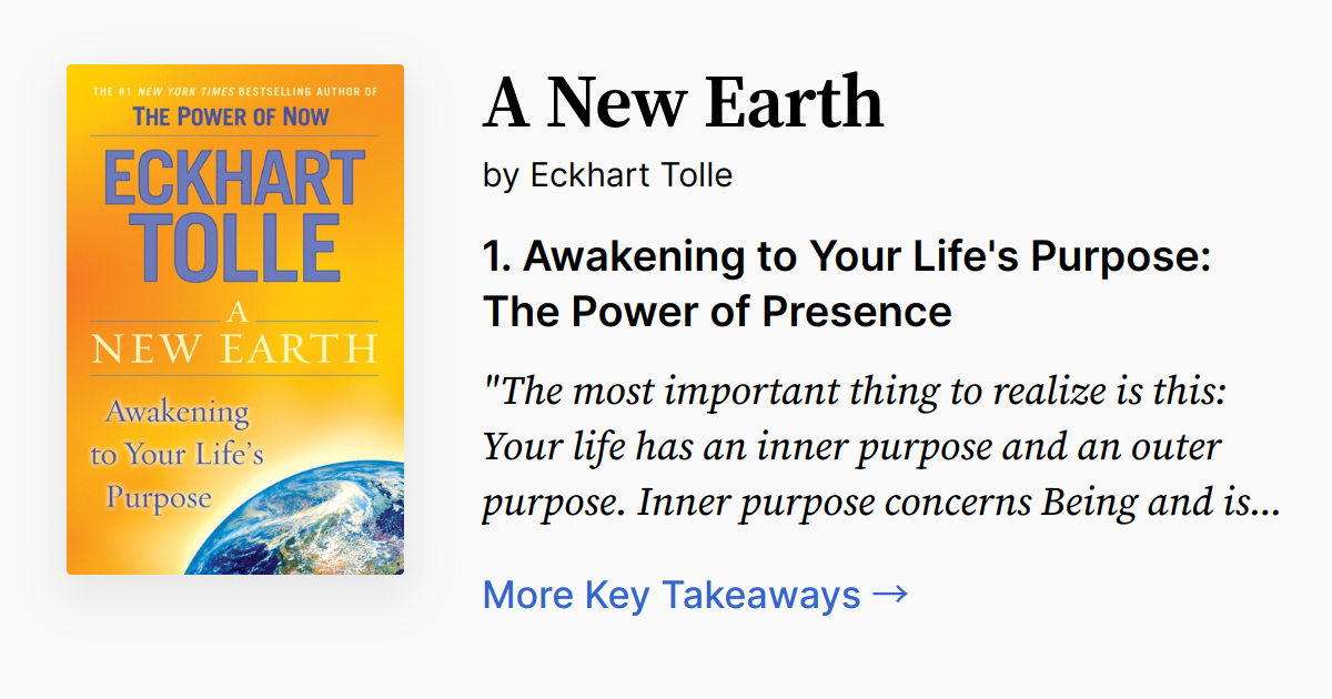 A New Earth by Eckhart Tolle | Summary, Audio, Quotes, FAQ
