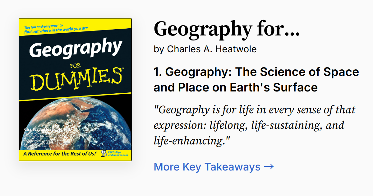 Geography for Dummies | Summary, Audio, Quotes, FAQ