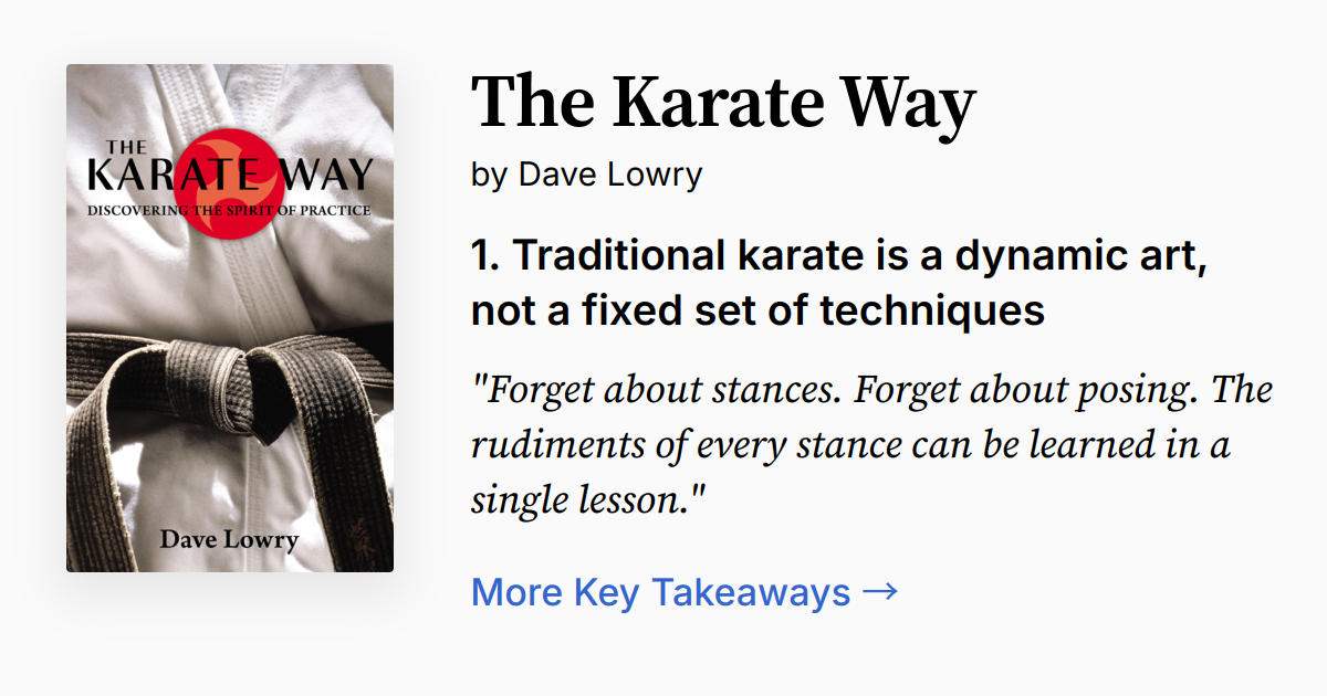 The Karate Way by Dave Lowry | Summary, Audio, Quotes, FAQ