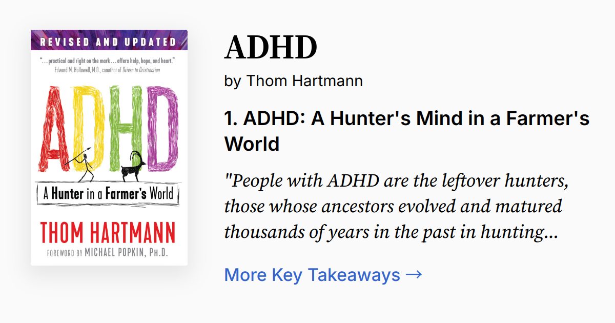 ADHD by Thom Hartmann | Summary, Quotes, FAQ, Audio