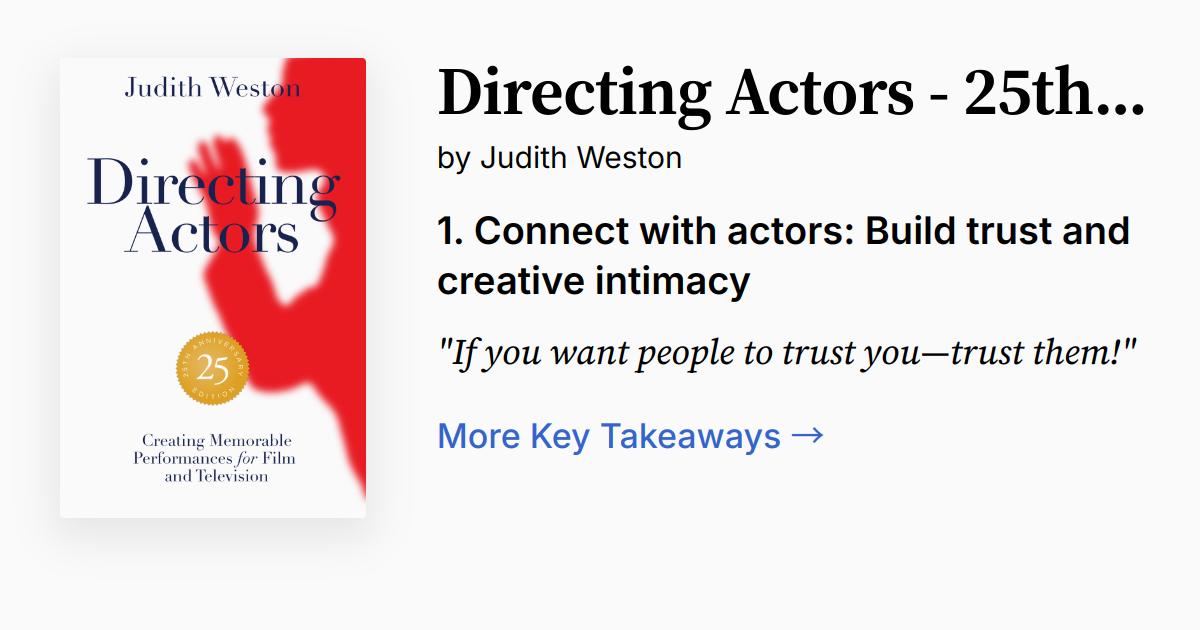 Directing Actors | Summary, Audio, Quotes, FAQ