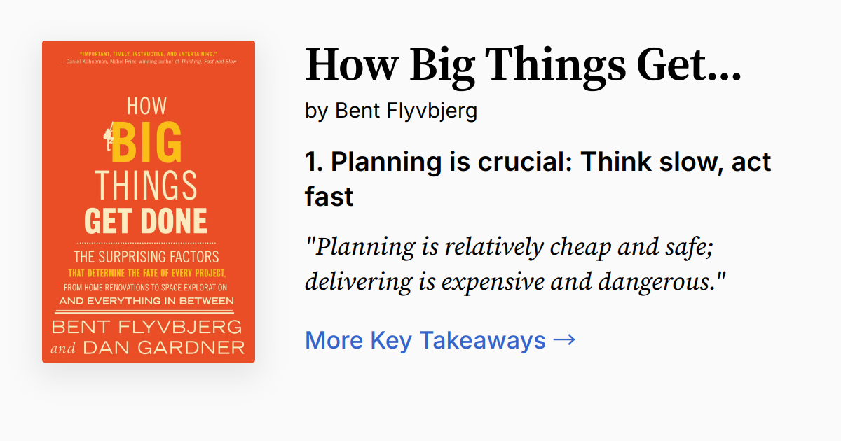 How Big Things Get Done | Summary, Audio, Quotes, FAQ