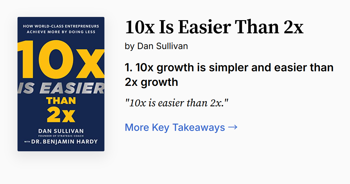 10x Is Easier Than 2x | 摘要, Quotes, FAQ, Audio