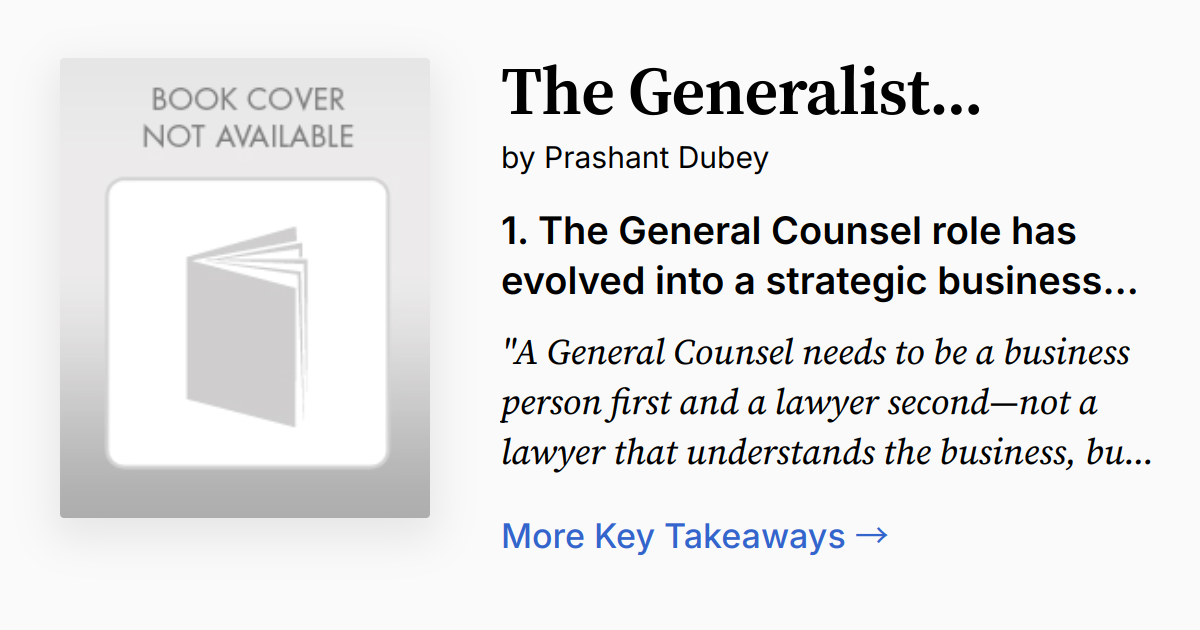 The Generalist Counsel | Summary, Audio, Quotes
