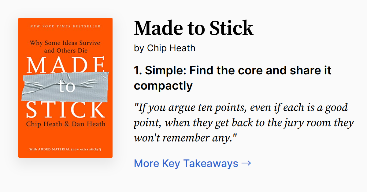 Made to Stick by Chip Heath | Summary, Audio, Quotes, FAQ