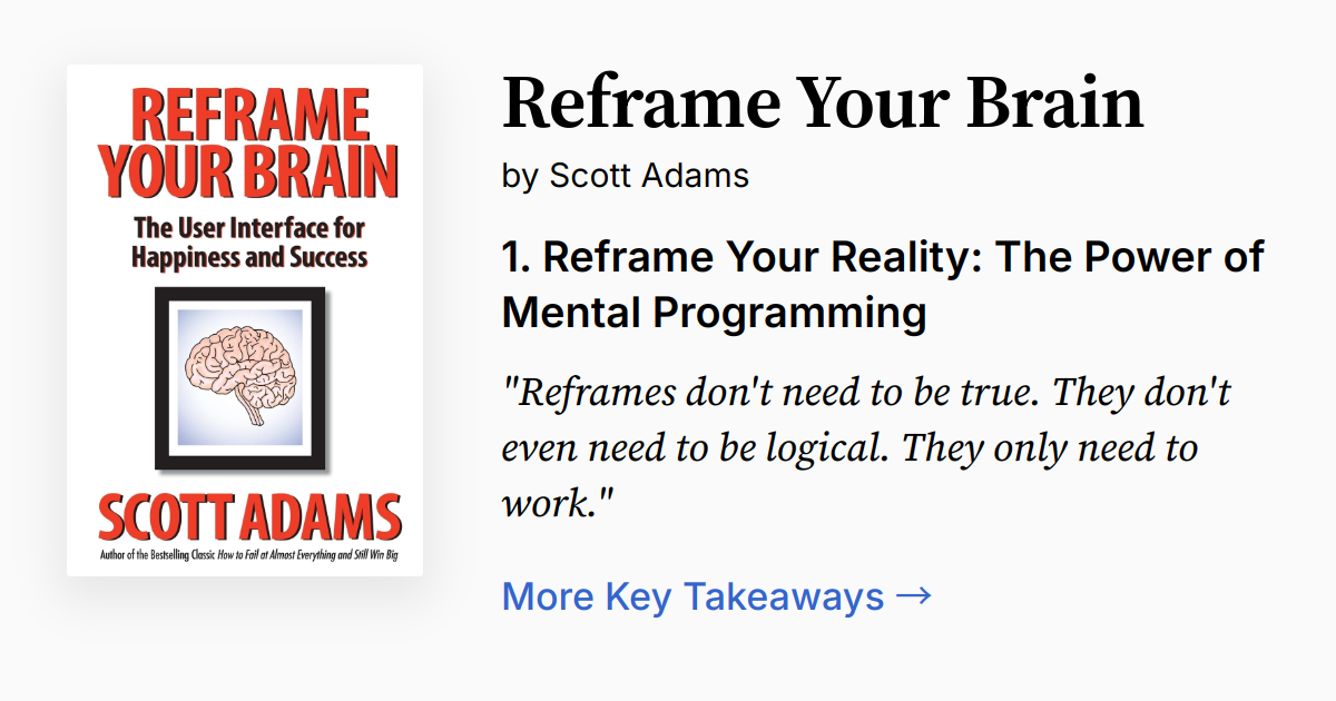 Reframe Your Brain | Resumen, Audio, Quotes, FAQ