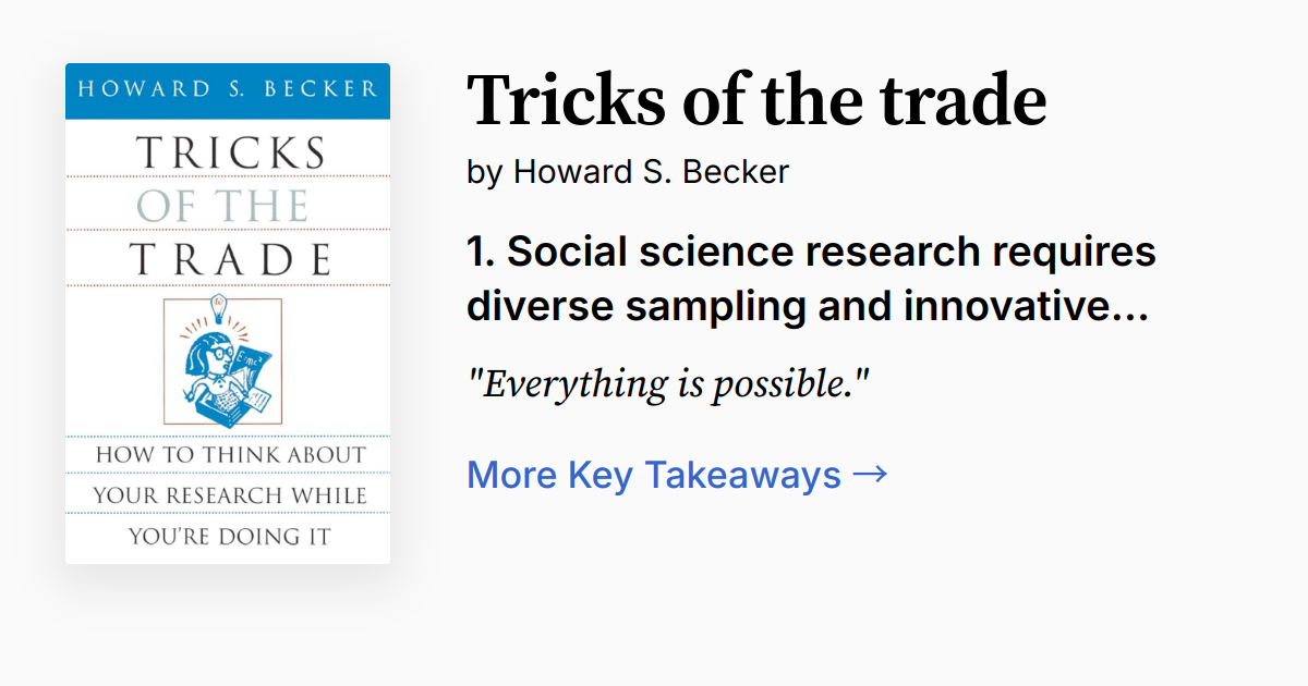 Tricks of the Trade | Summary, Audio, Quotes, FAQ