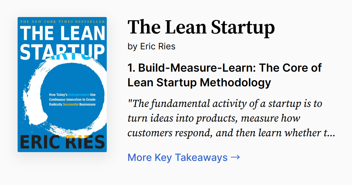 The Lean Startup | Summary, Quotes, FAQ, Audio