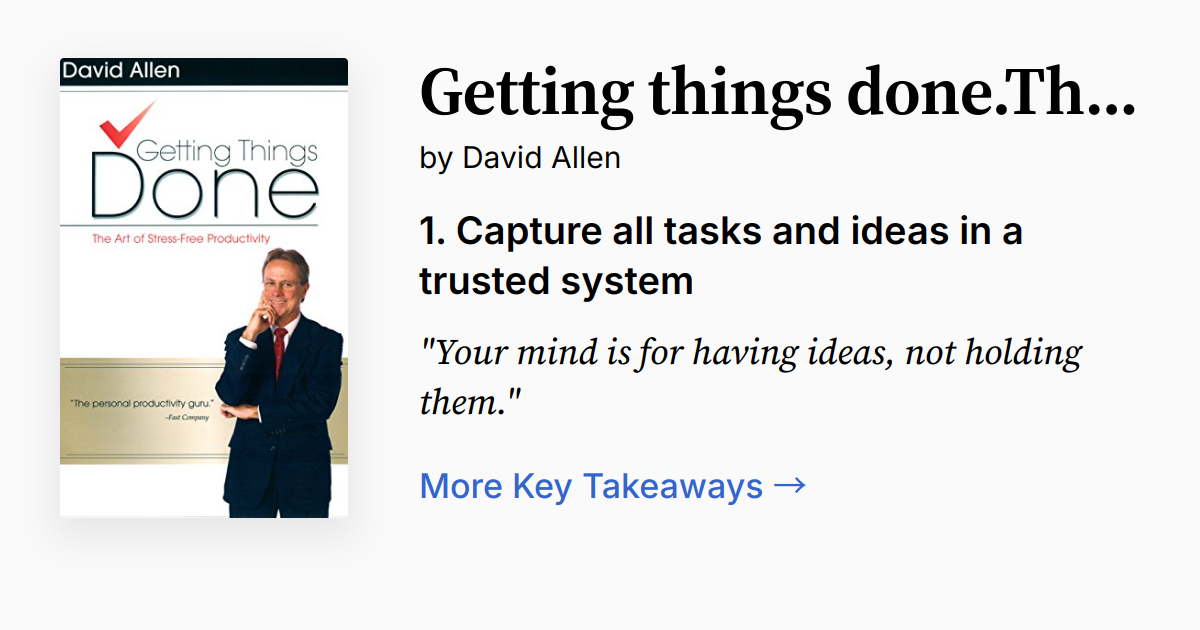 Getting Things Done | Summary, Audio, Quotes