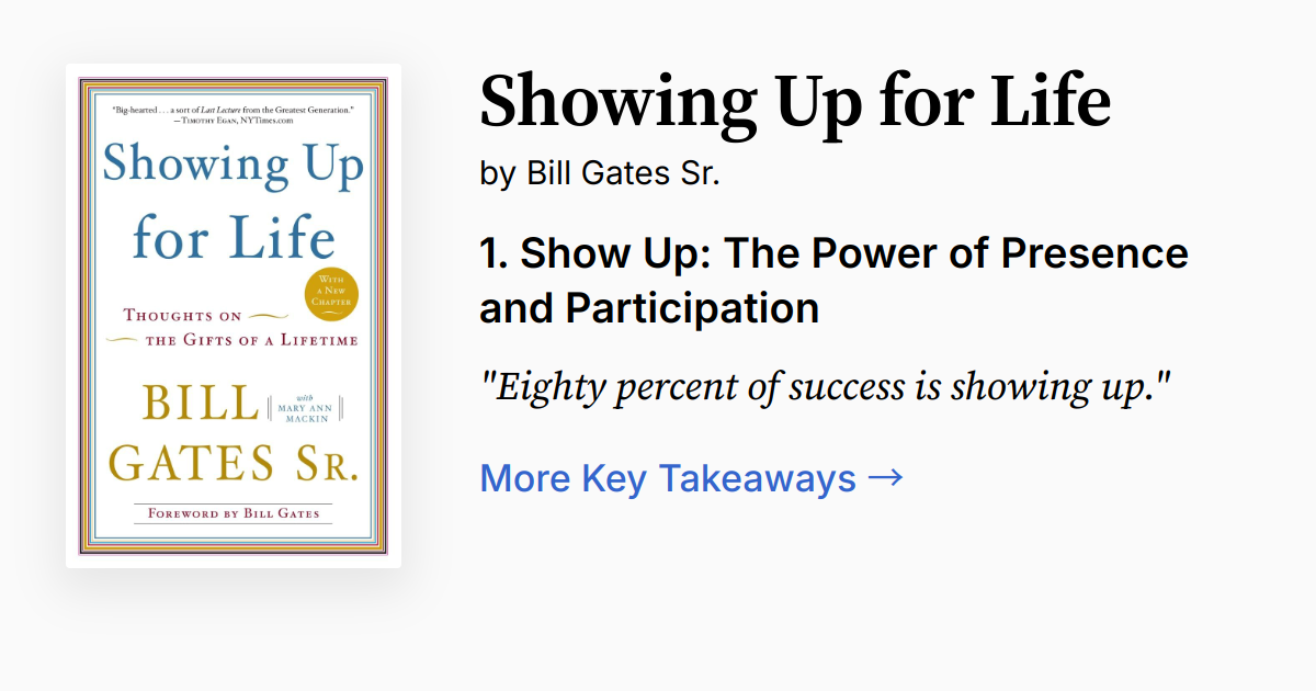Showing Up for Life | Summary, Audio, Quotes