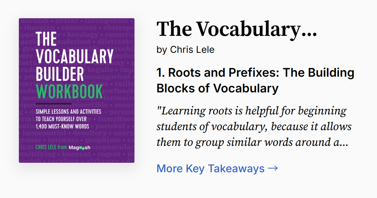 The Vocabulary Builder Workbook | Summary, Audio, Quotes, FAQ