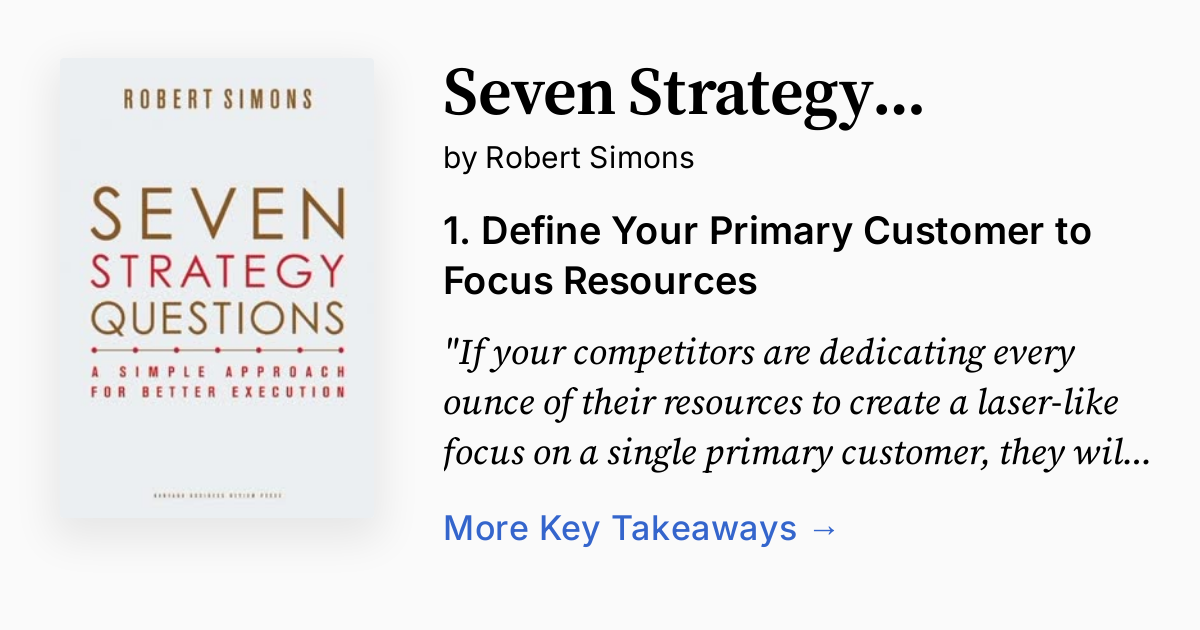 Seven Strategy Questions | Summary, Audio, Quotes