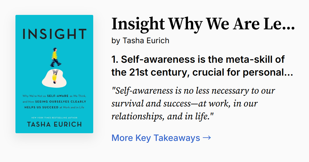 Insight by Tasha Eurich | Summary, Quotes, FAQ, Audio