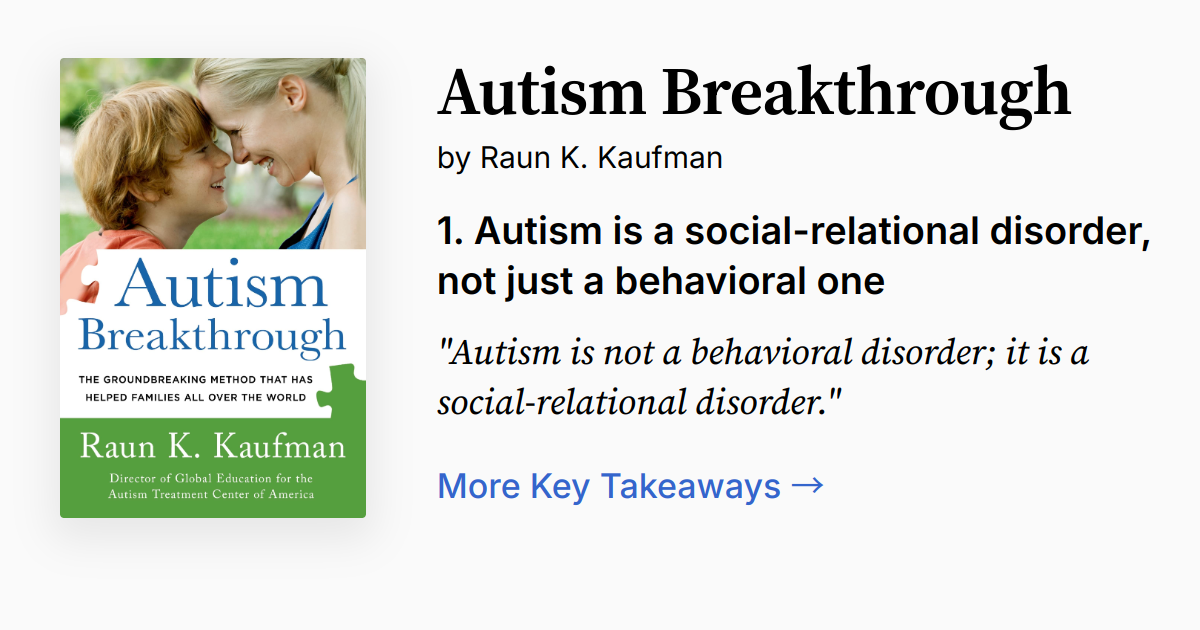 Autism Breakthrough | Summary, Quotes, FAQ, Audio