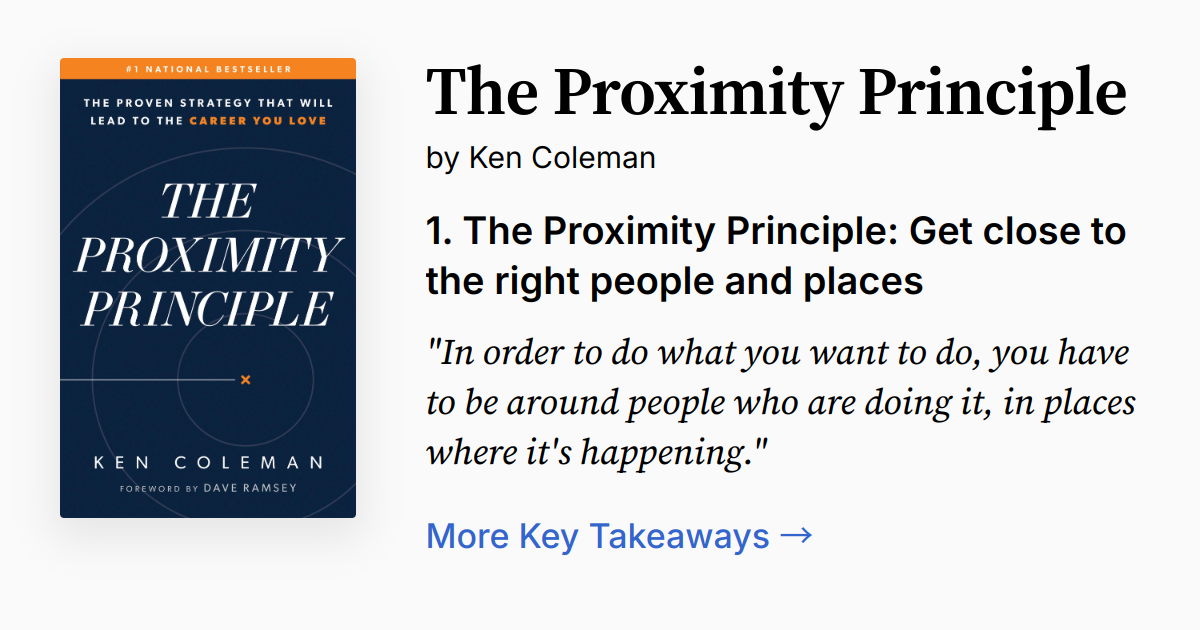 The Proximity Principle | Summary, Quotes, FAQ, Audio