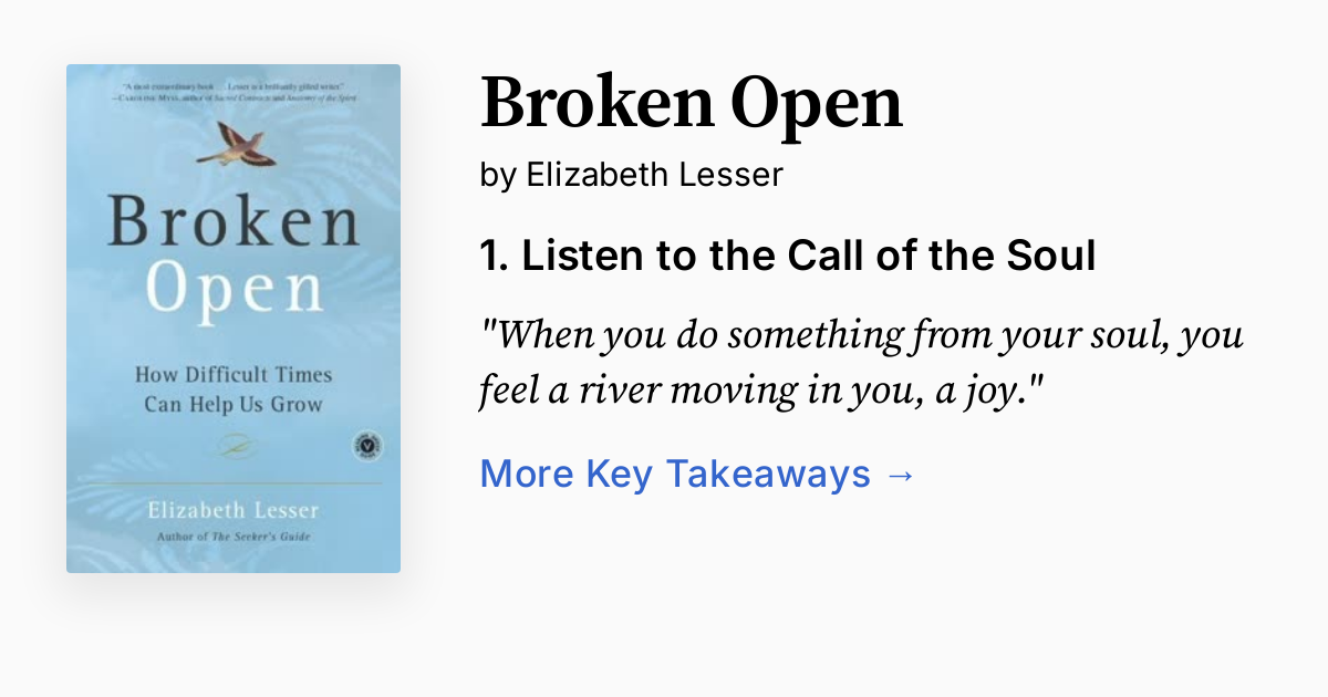Broken Open by Elizabeth Lesser | Summary, Audio, Quotes