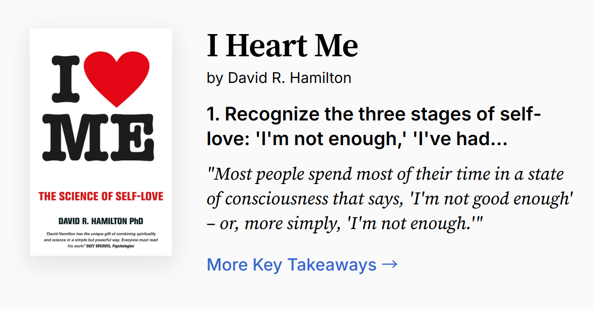 I Heart Me by David R. Hamilton | Resumen, Audio, Quotes, FAQ