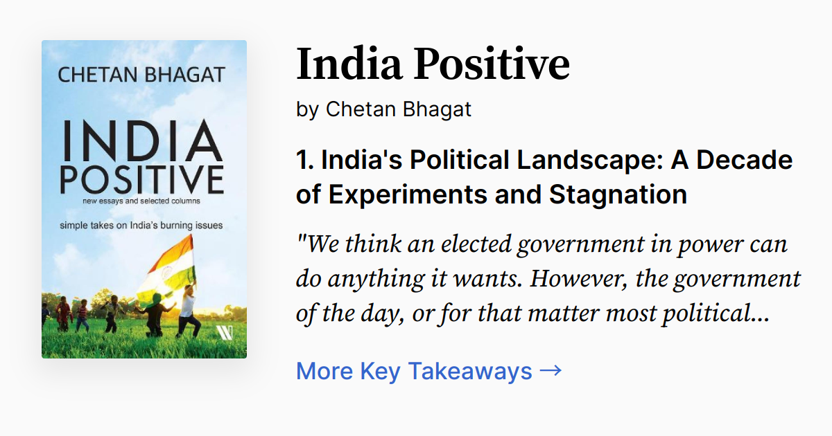 India Positive by Chetan Bhagat | Summary, Audio, Quotes, FAQ