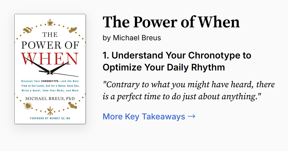 The Power of When | Summary, Quotes, FAQ, Audio