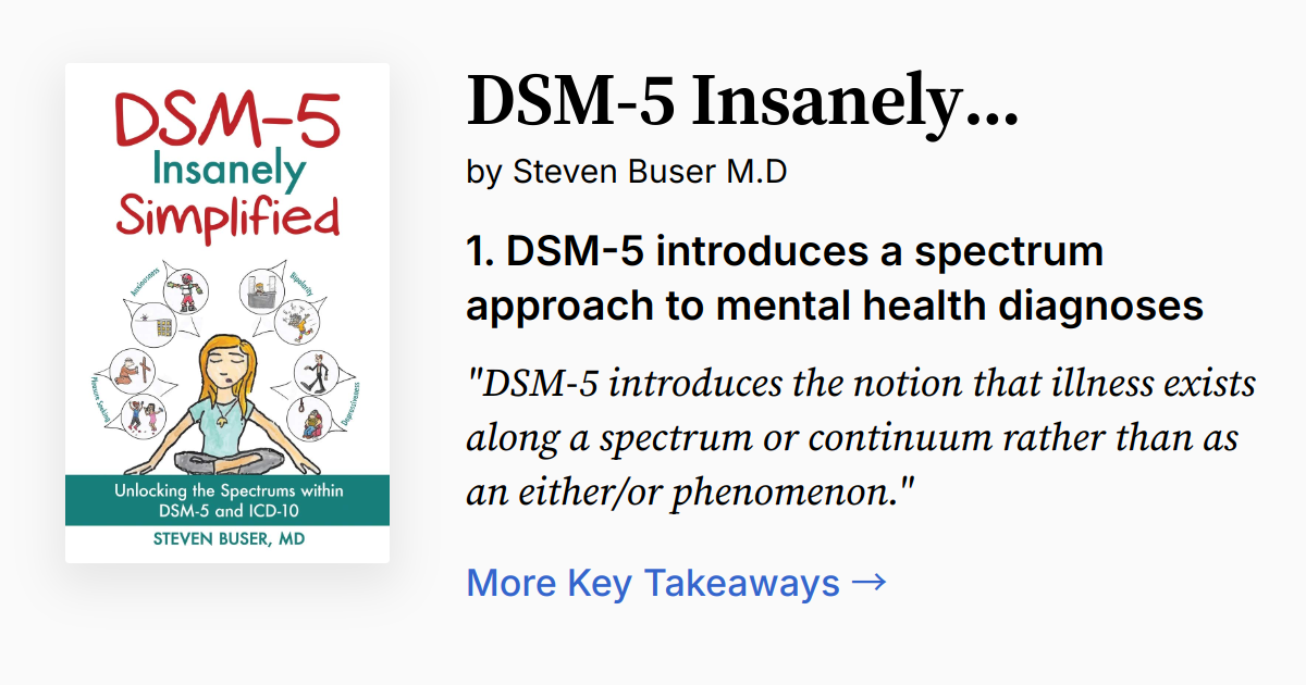 DSM-5 Insanely Simplified | Summary, Audio, Quotes, FAQ