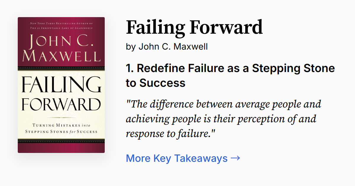 Failing Forward | Summary, Quotes, FAQ, Audio
