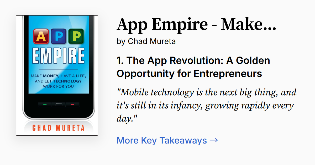 App Empire by Chad Mureta | Summary, Audio, Quotes