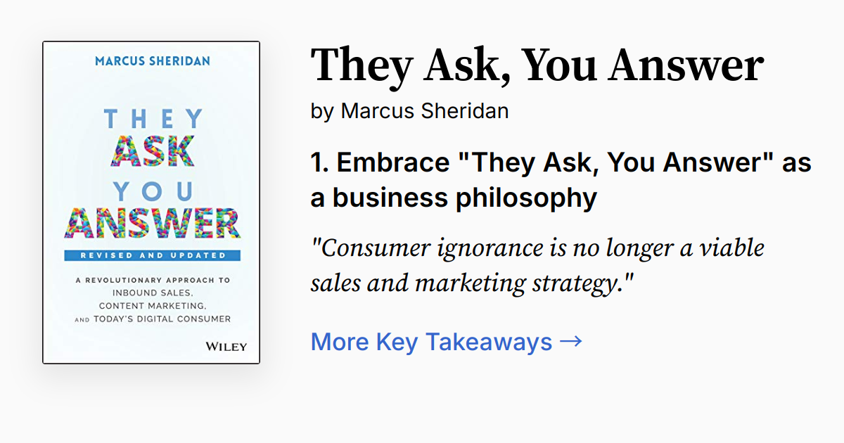 They Ask, You Answer | Summary, Audio, Quotes, FAQ
